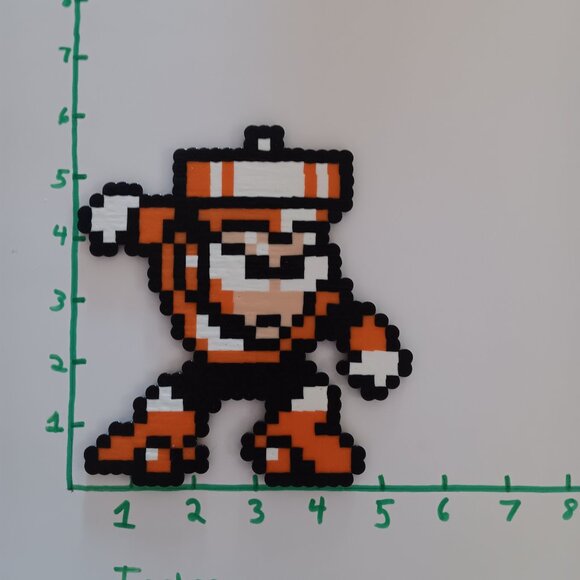 Perler, Megaman | Wall Decor | Perler Bead Art Of Top Man From Megaman ...